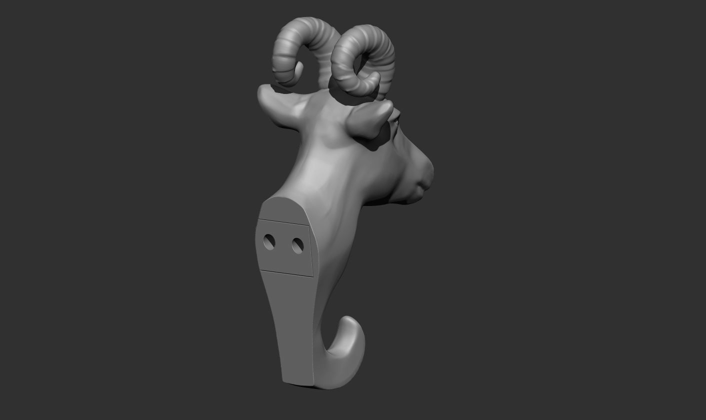 Goat Wall Hook 3D model 3D printable | CGTrader