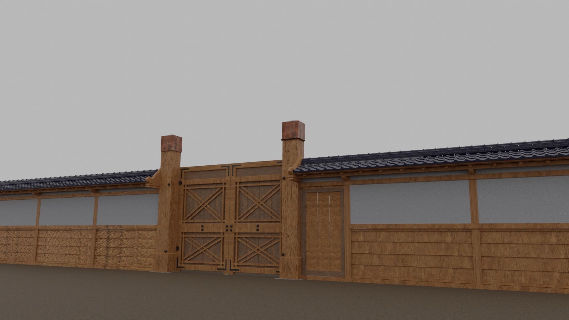 10 types of Japanese traditional style gates and fences 3D model | CGTrader