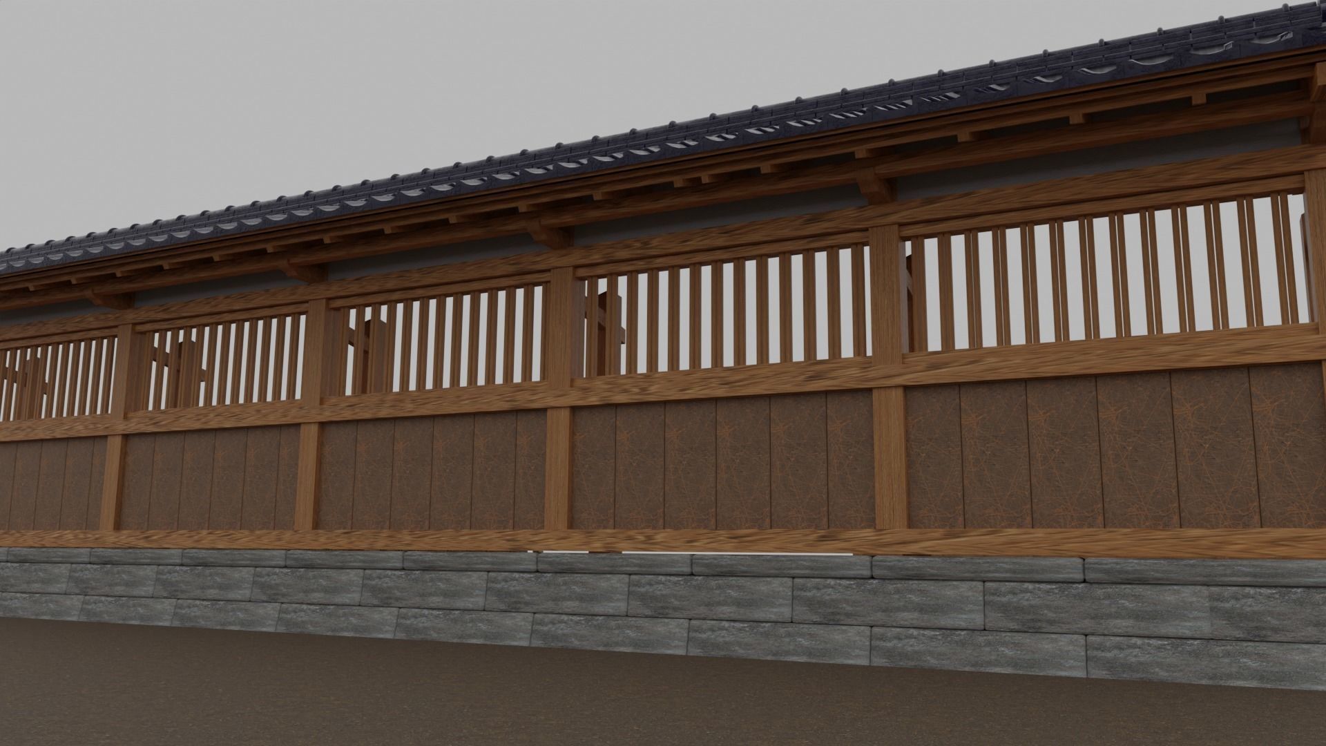 10 types of Japanese traditional style gates and fences 3D model | CGTrader