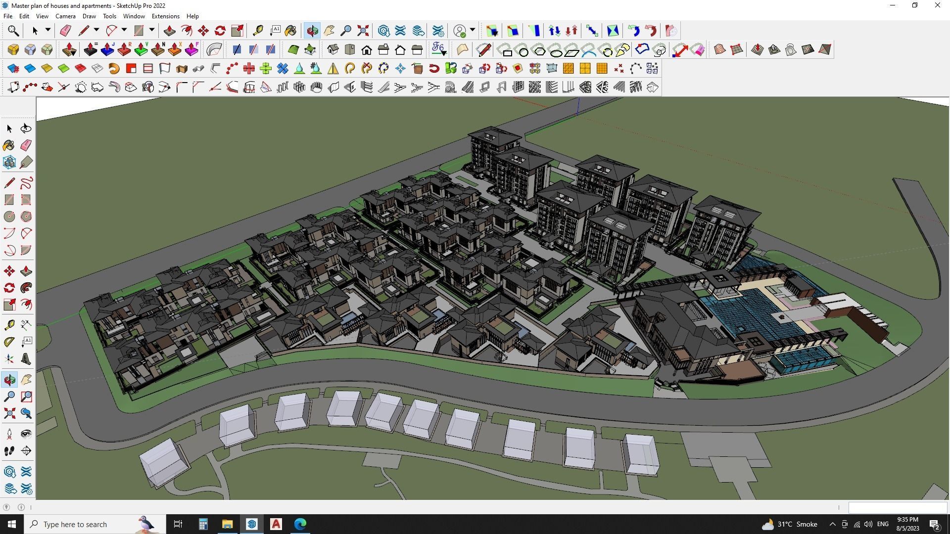 Explore 3D Apartment Houses and Master Plan sketchup model 3D model ...