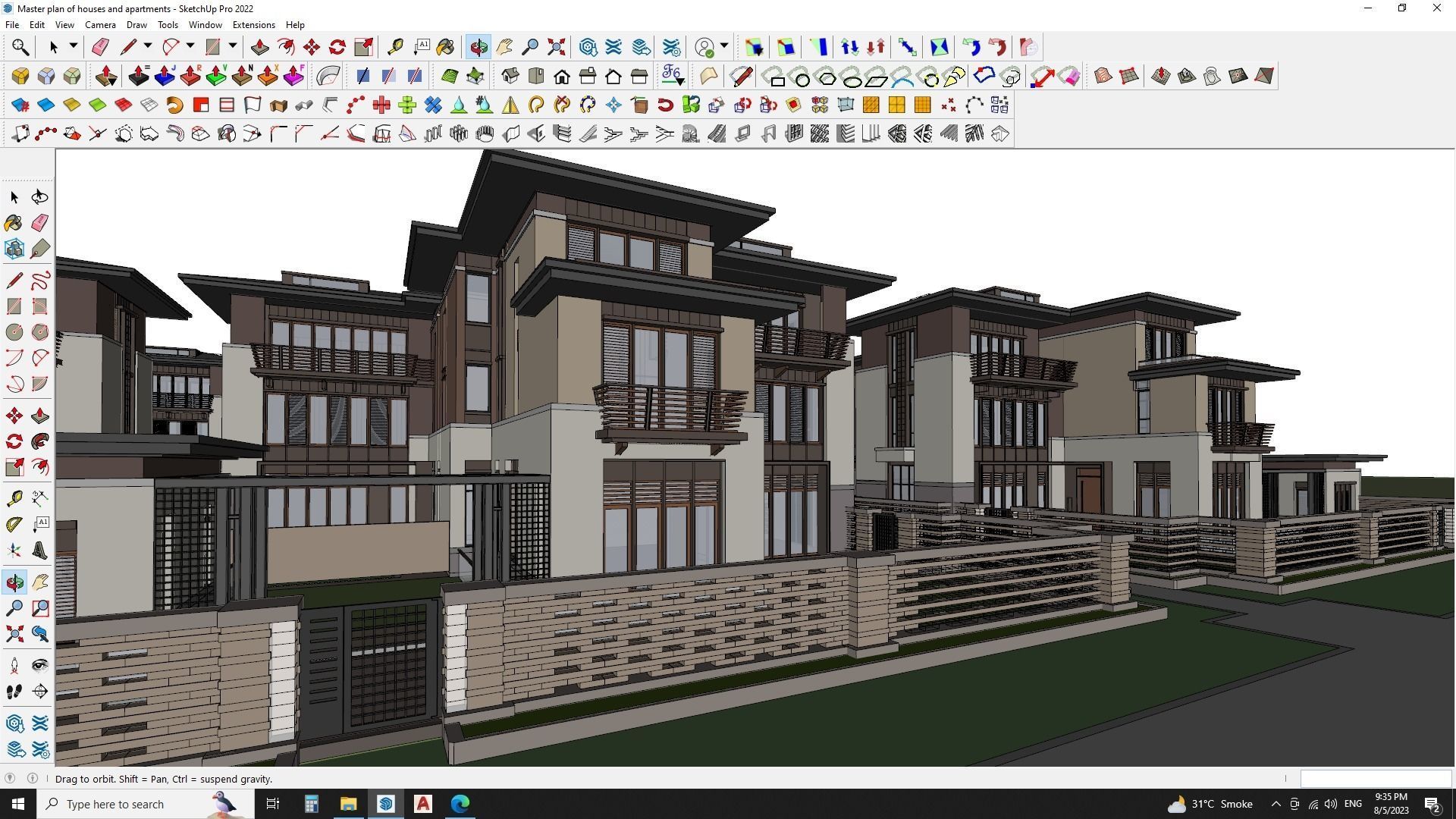 Explore 3D Apartment Houses and Master Plan sketchup model 3D model ...