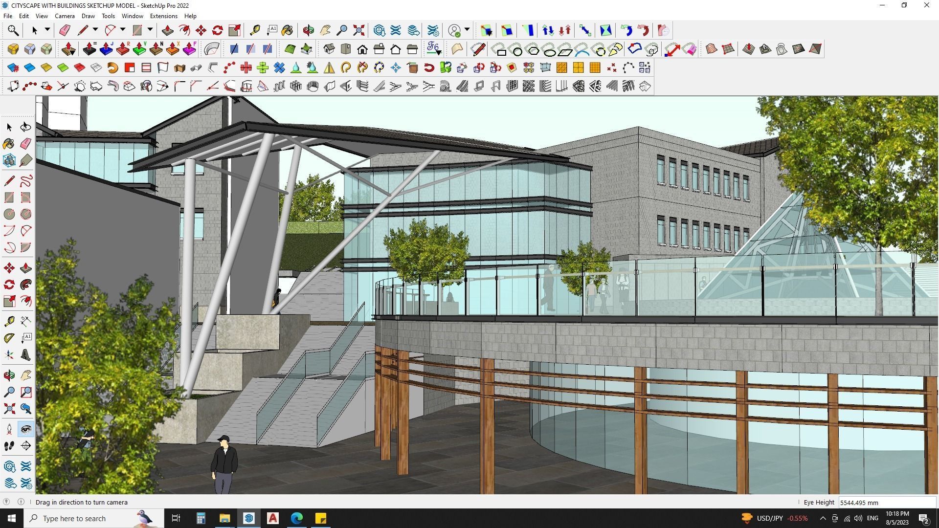 CITYSCAPE WITH BUILDINGS SKETCHUP MODEL RESIDENTIAL HOUSES 3D model ...