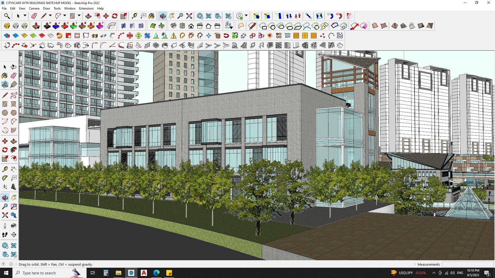 CITYSCAPE WITH BUILDINGS SKETCHUP MODEL RESIDENTIAL HOUSES 3D model ...