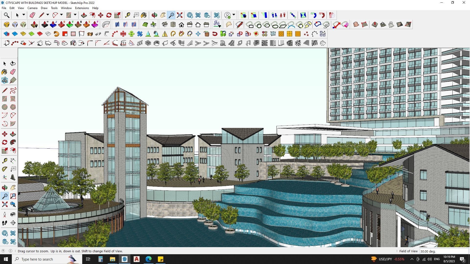 CITYSCAPE WITH BUILDINGS SKETCHUP MODEL RESIDENTIAL HOUSES 3D model ...