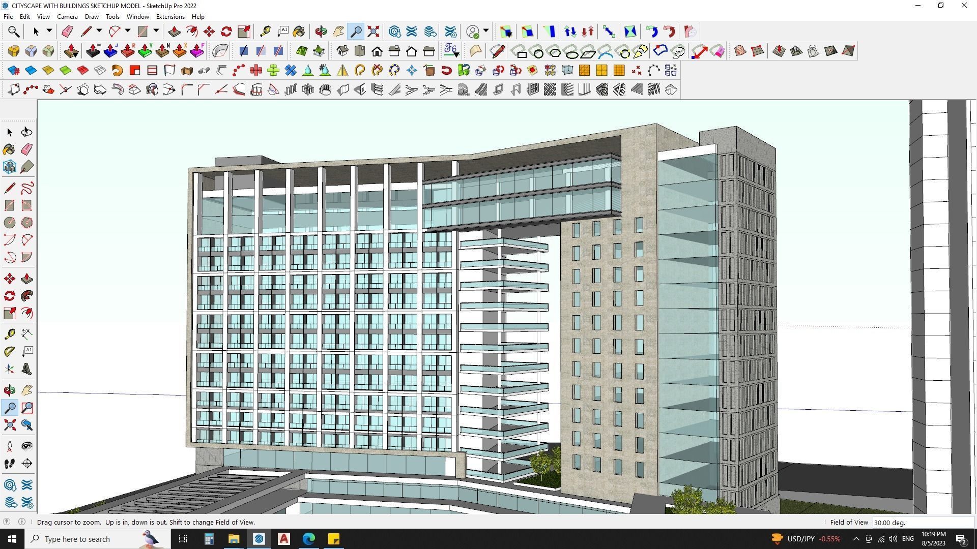 CITYSCAPE WITH BUILDINGS SKETCHUP MODEL RESIDENTIAL HOUSES 3D model ...