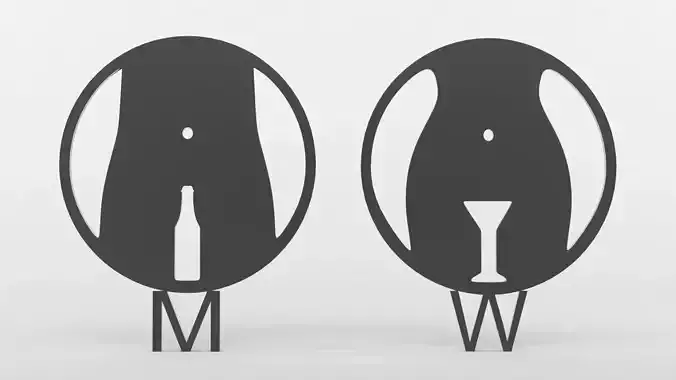 Bathroom Sign 3D model | CGTrader