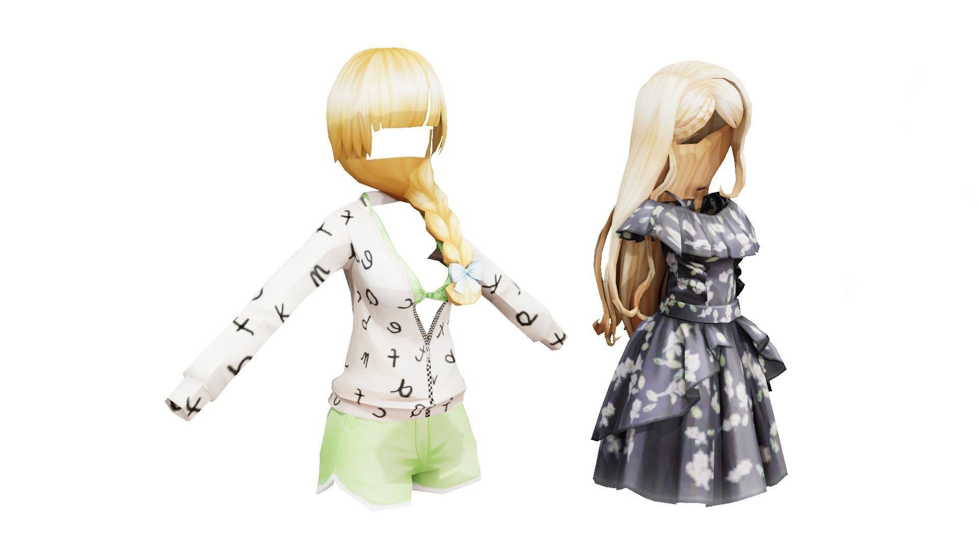 3D model Stylized Female Anime Dresses and Clothing VR / AR / low-poly | CGTrader