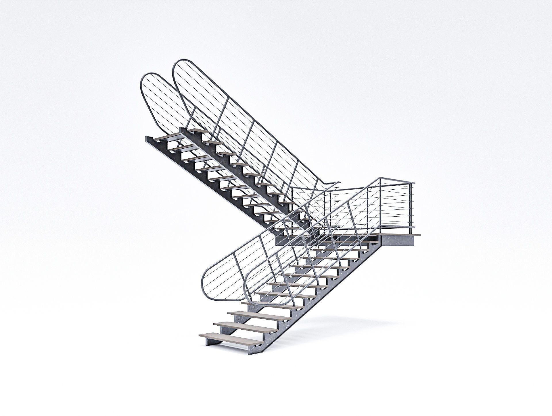 3D model Industrial Metal Stair 01 VR / AR / low-poly | CGTrader
