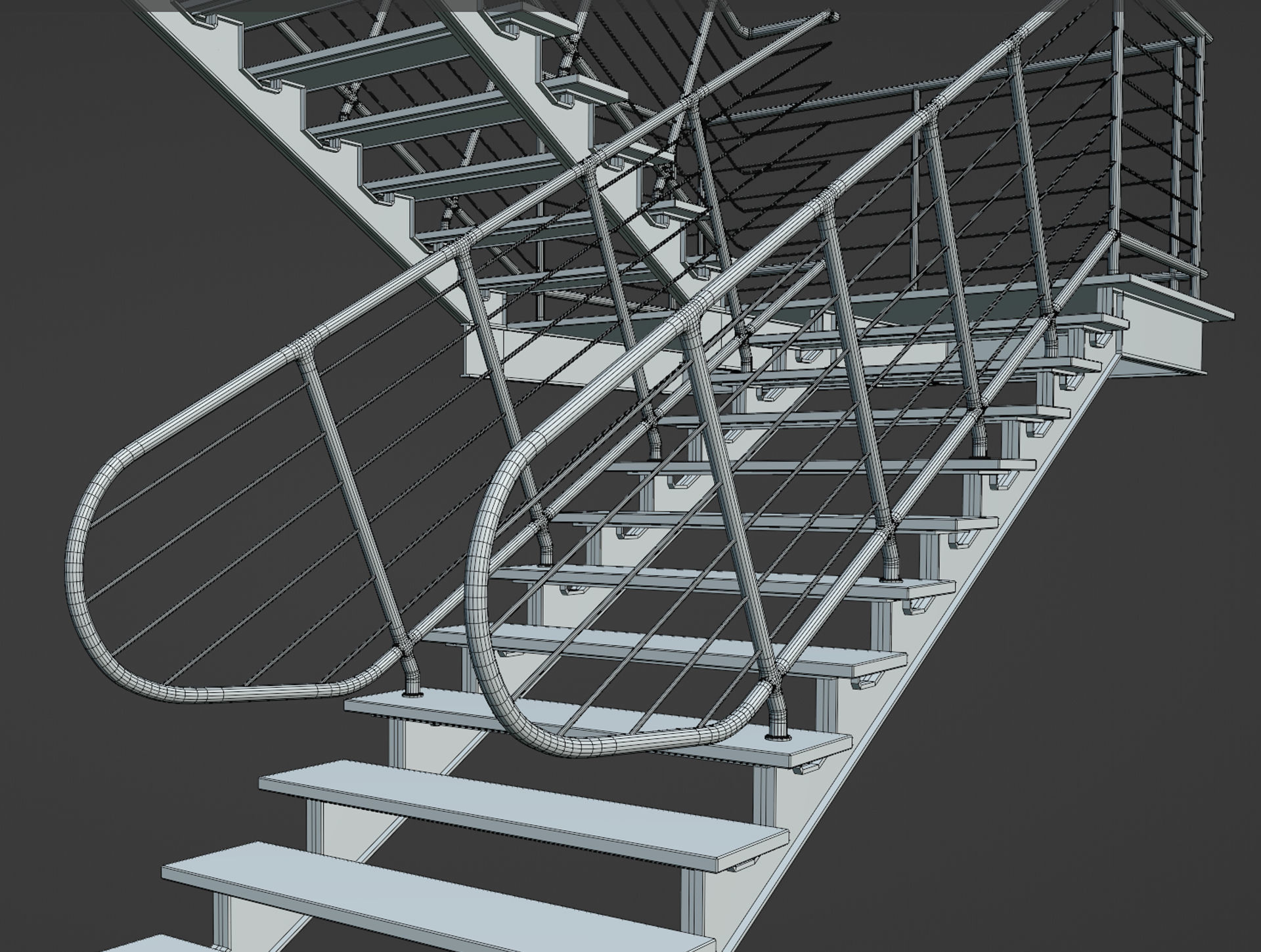 3D model Industrial Metal Stair 01 VR / AR / low-poly | CGTrader