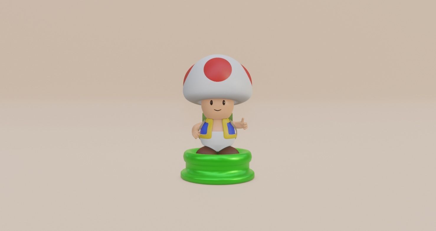 Toad printable model - Super Mario Bros 3D model 3D printable | CGTrader