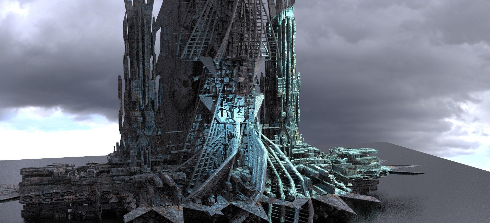 Alien City Tree Tower 3D model | CGTrader