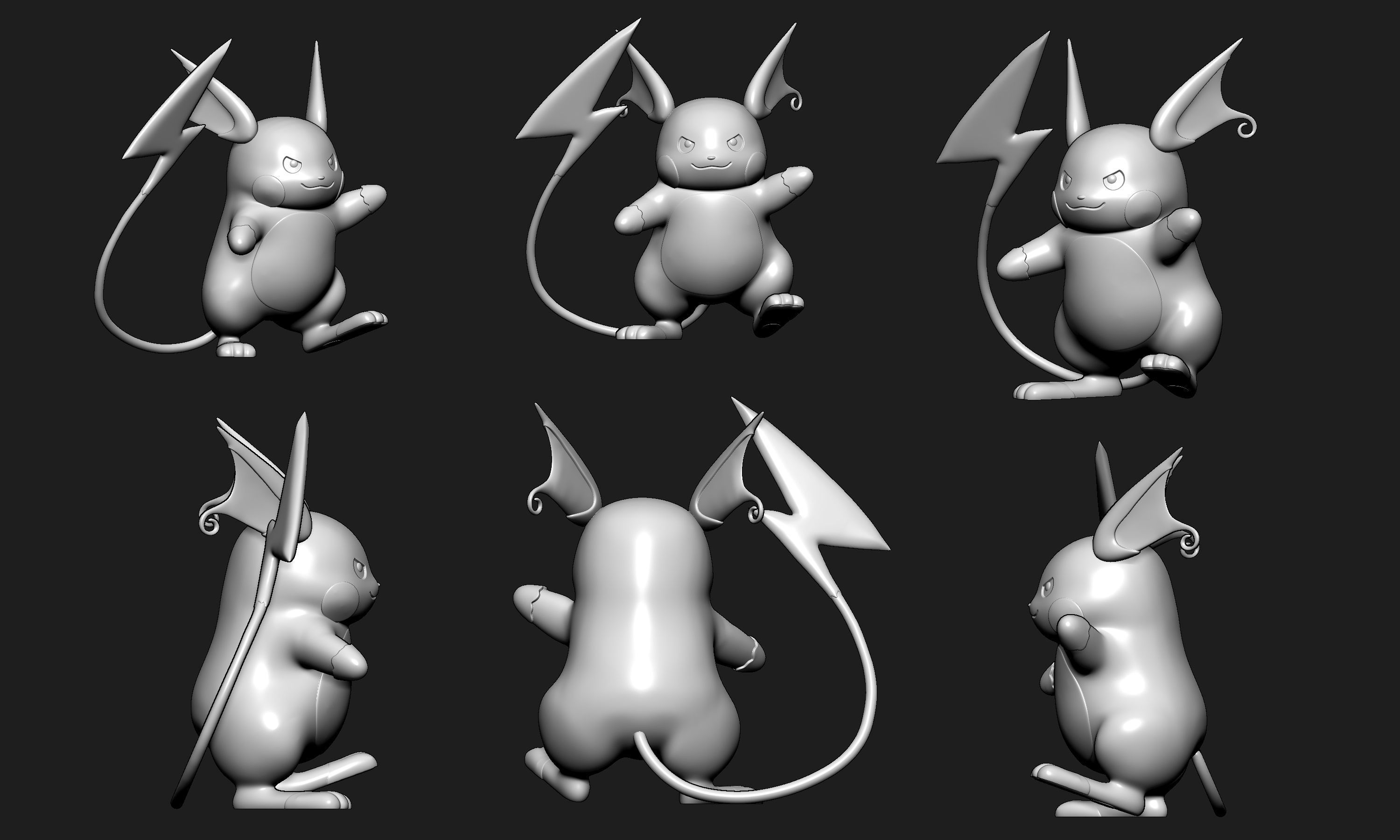Pokemon - Raichu with 2 poses 3D model 3D printable | CGTrader