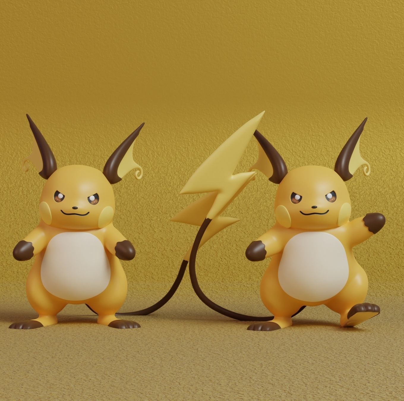 Pokemon - Raichu with 2 poses 3D model 3D printable | CGTrader