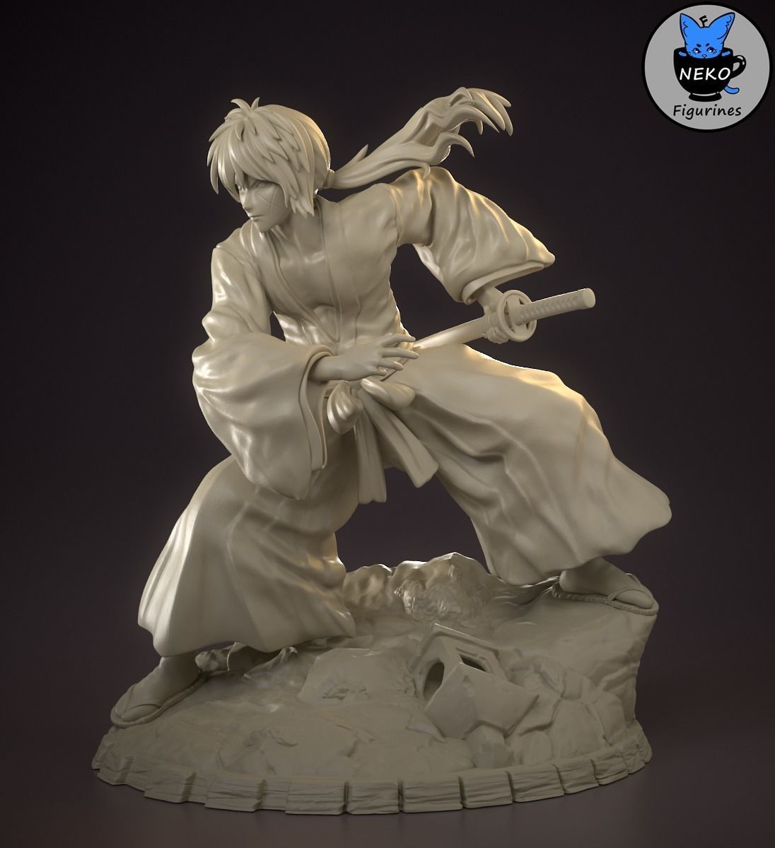 Himura Kenshin - Rurouni Kenshin Anime Figurine for 3d Printing 3D ...