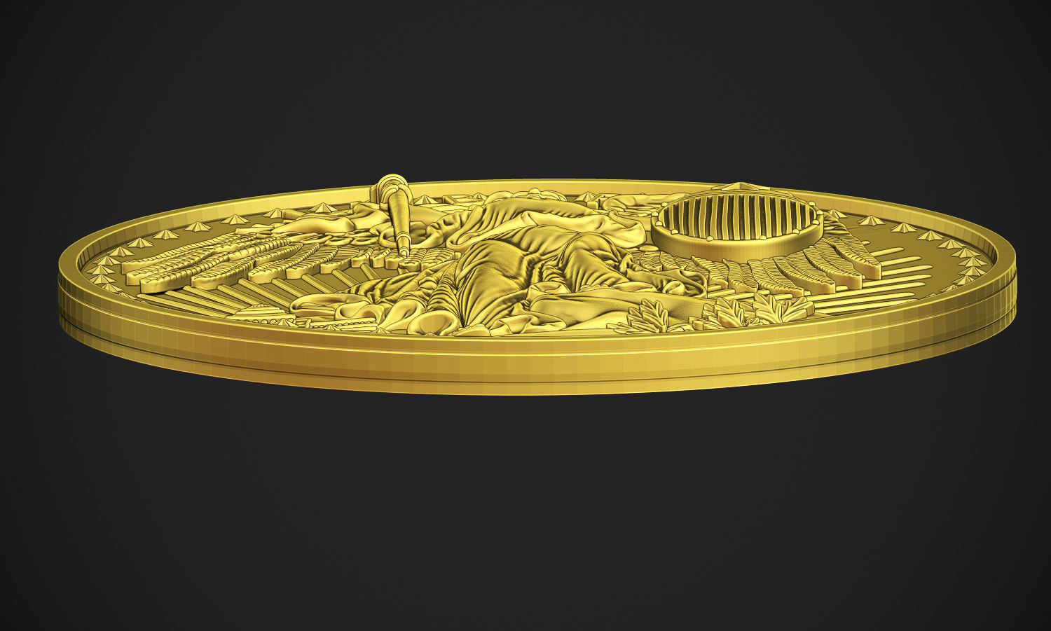 10 Dollar Liberty Coin 3D print model version 2 3D model 3D printable ...