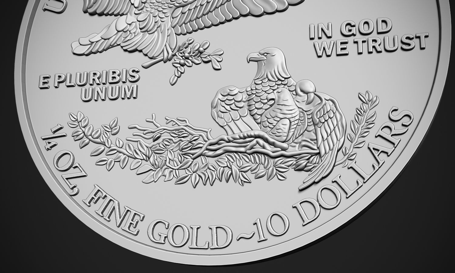 10 Dollar Liberty Coin 3D print model version 2 3D model 3D printable ...