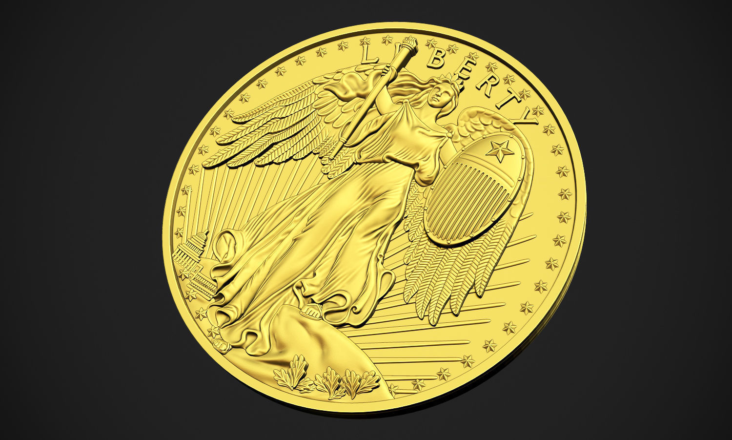 10 Dollar Liberty Coin 3D print model version 2 3D model 3D printable ...