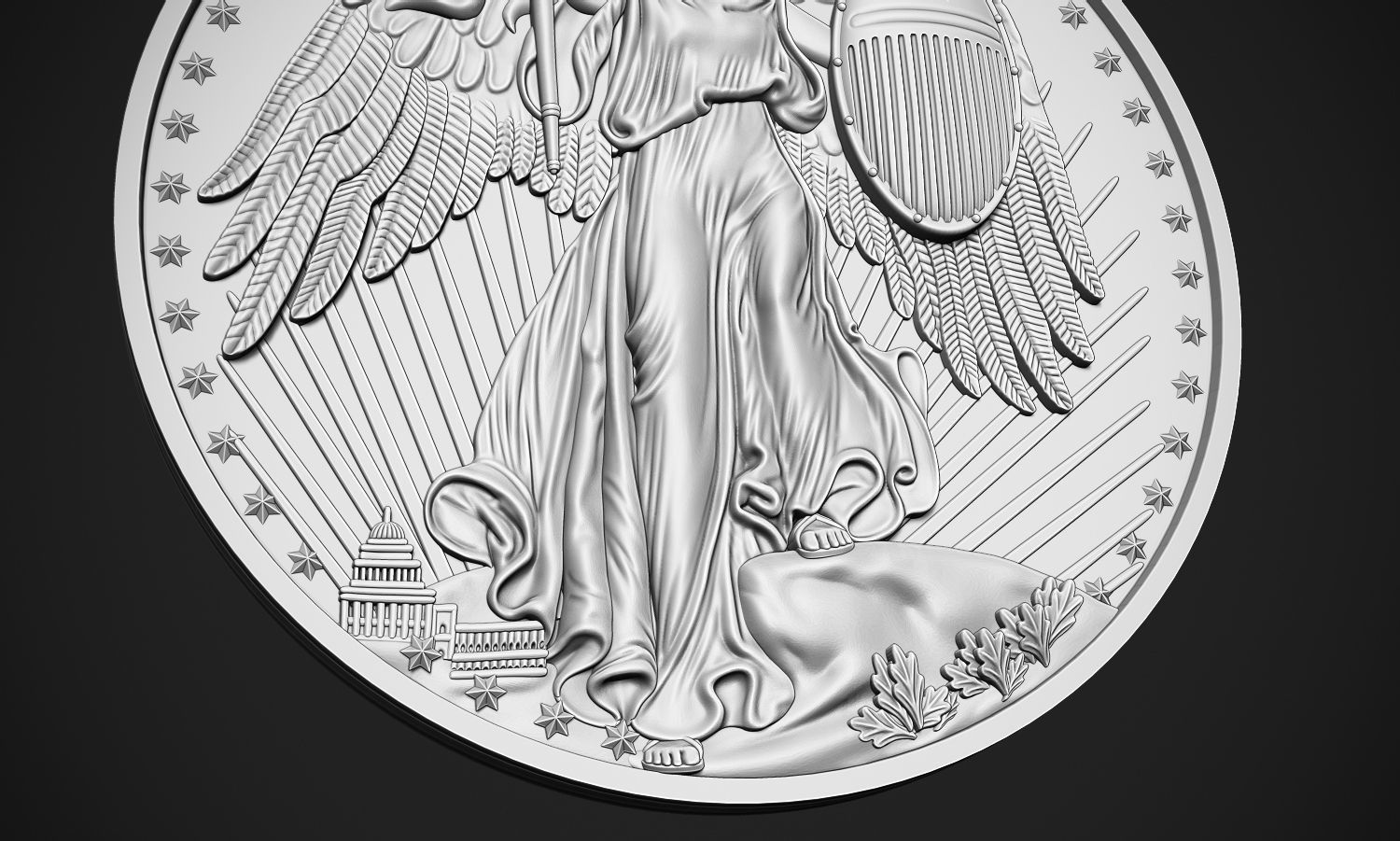 10 Dollar Liberty Coin 3D print model version 2 3D model 3D printable ...