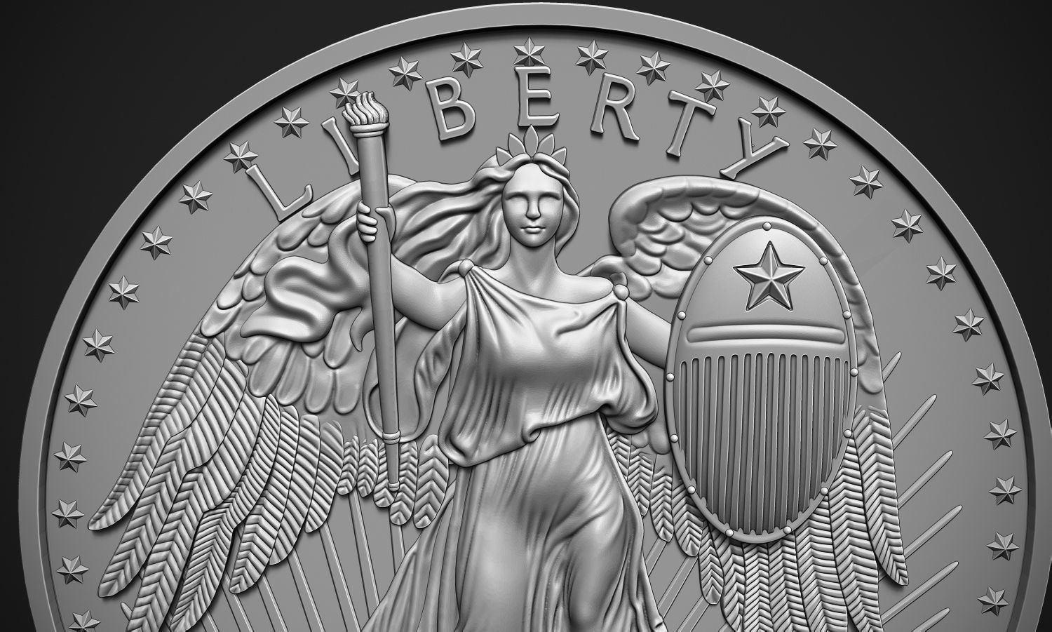10 Dollar Liberty Coin 3D print model version 2 3D model 3D printable ...