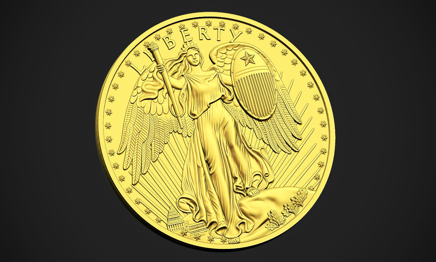 10 Dollar Liberty Coin 3D print model version 2 3D model 3D printable ...