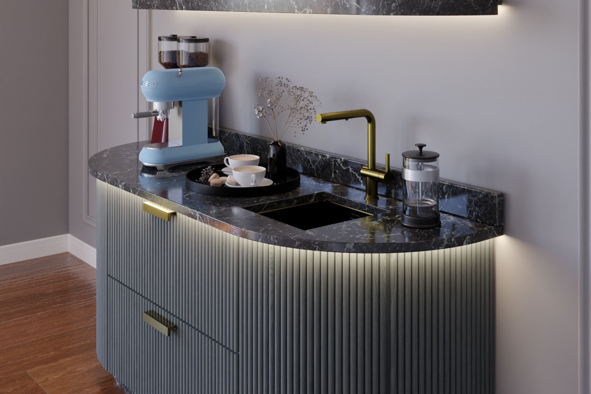 Home bar corner and coffee corner 3D model | CGTrader