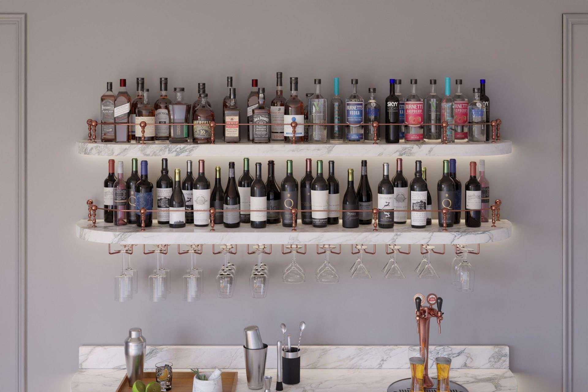 Home bar corner and coffee corner 3D model | CGTrader