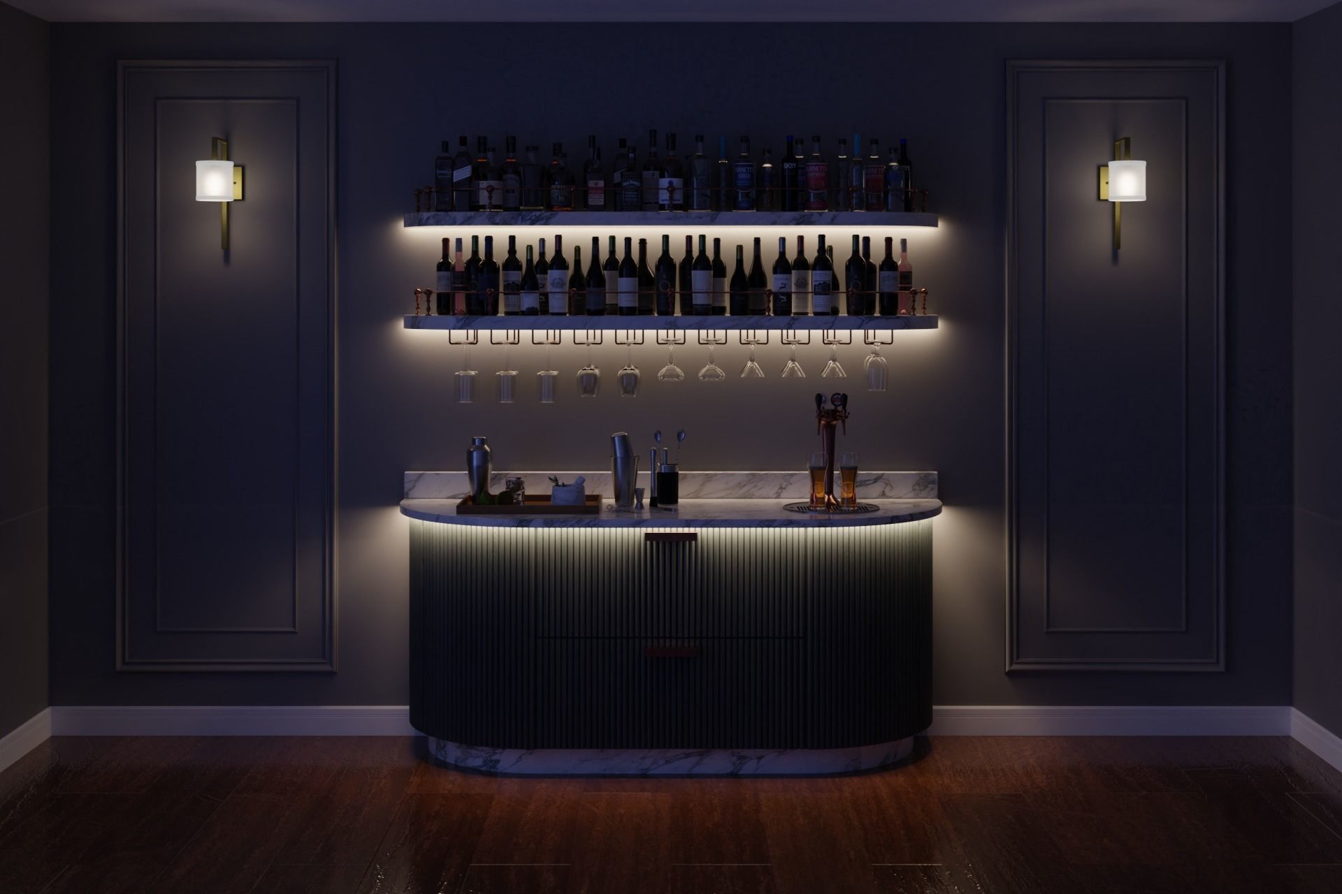 Home bar corner and coffee corner 3D model | CGTrader