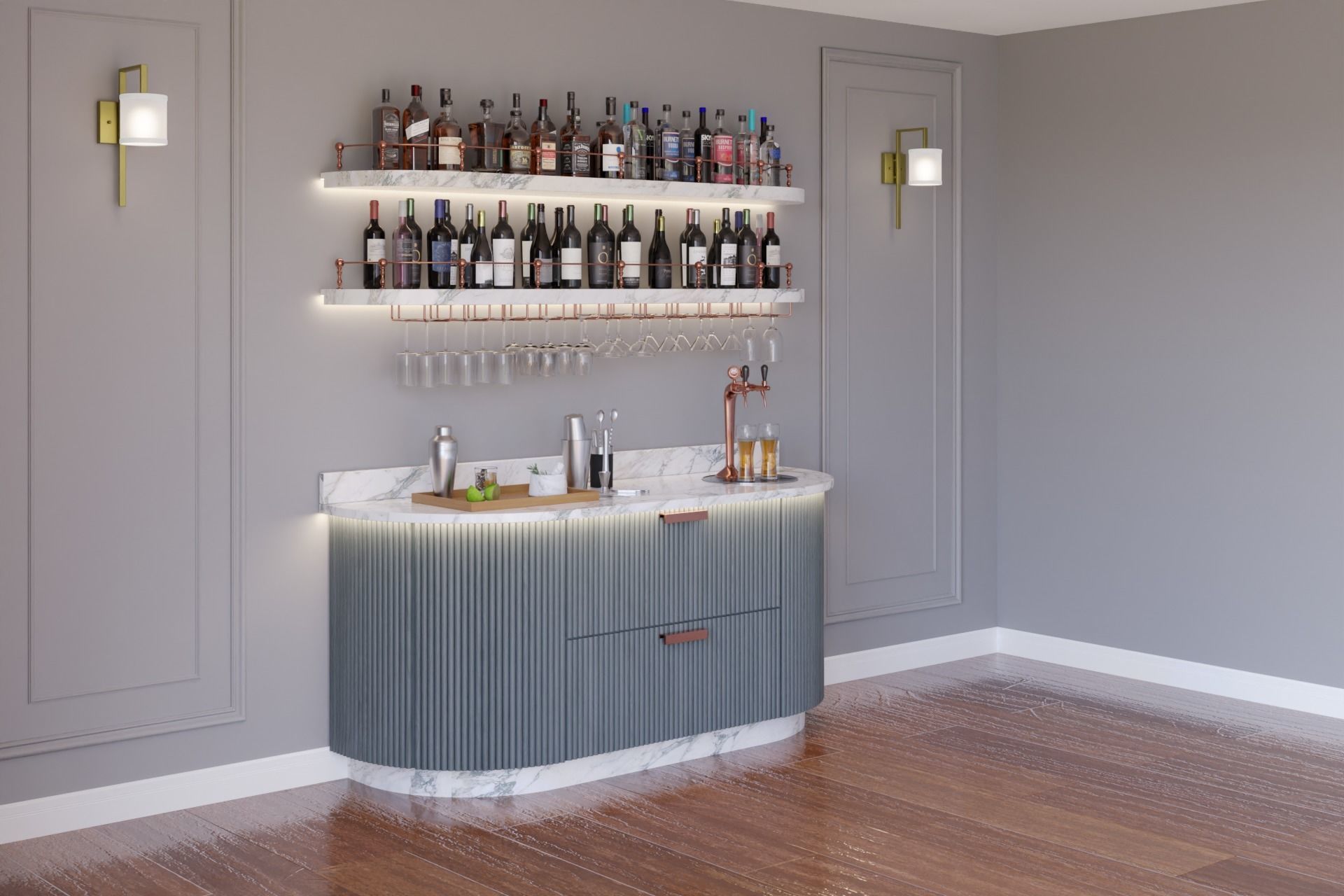 Home bar corner and coffee corner 3D model | CGTrader