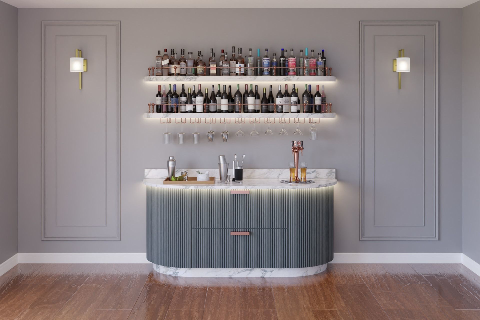 Home bar corner and coffee corner 3D model | CGTrader