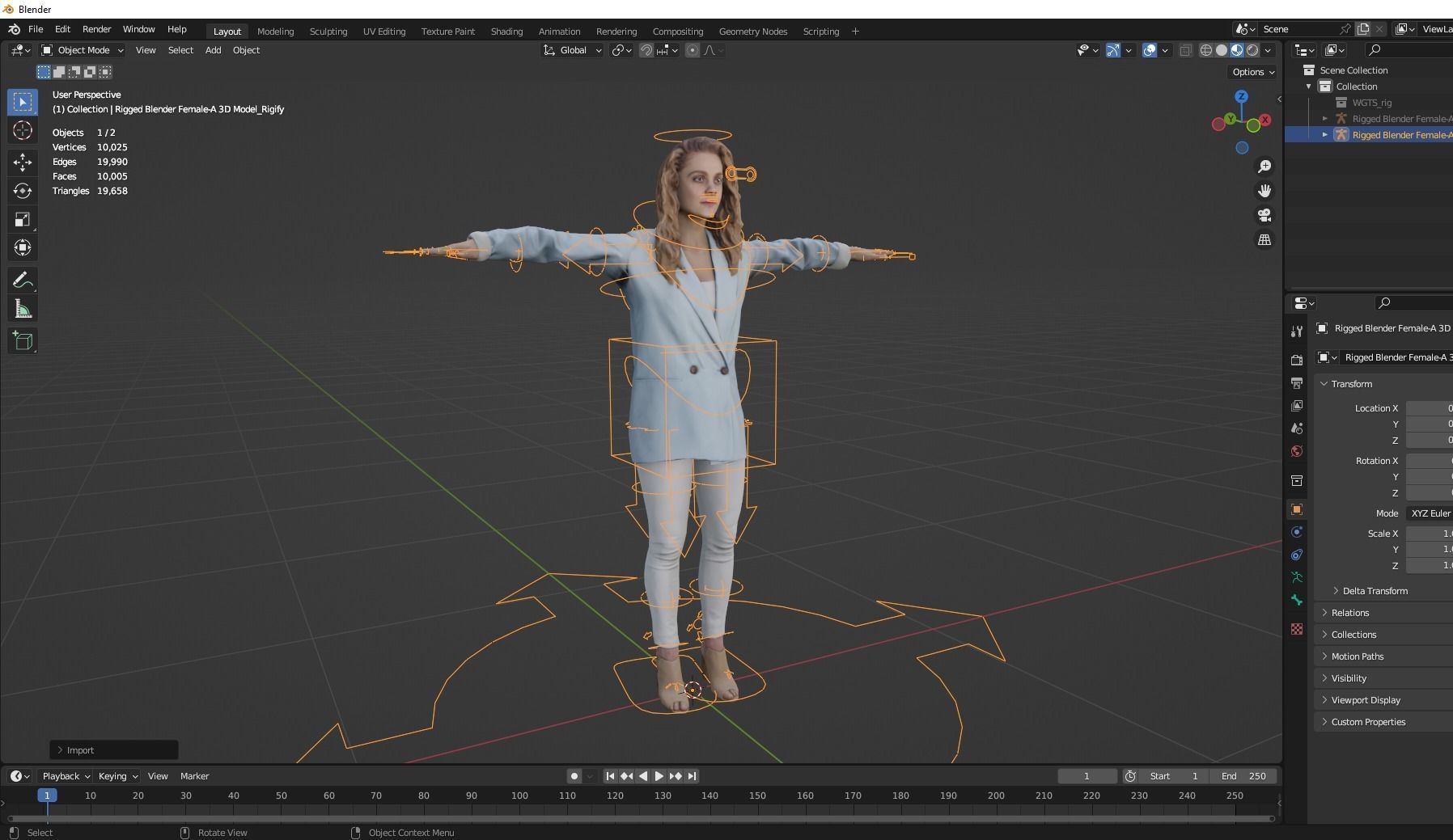 Rigged Blender Female-A 3D Model 3D model animated rigged | CGTrader