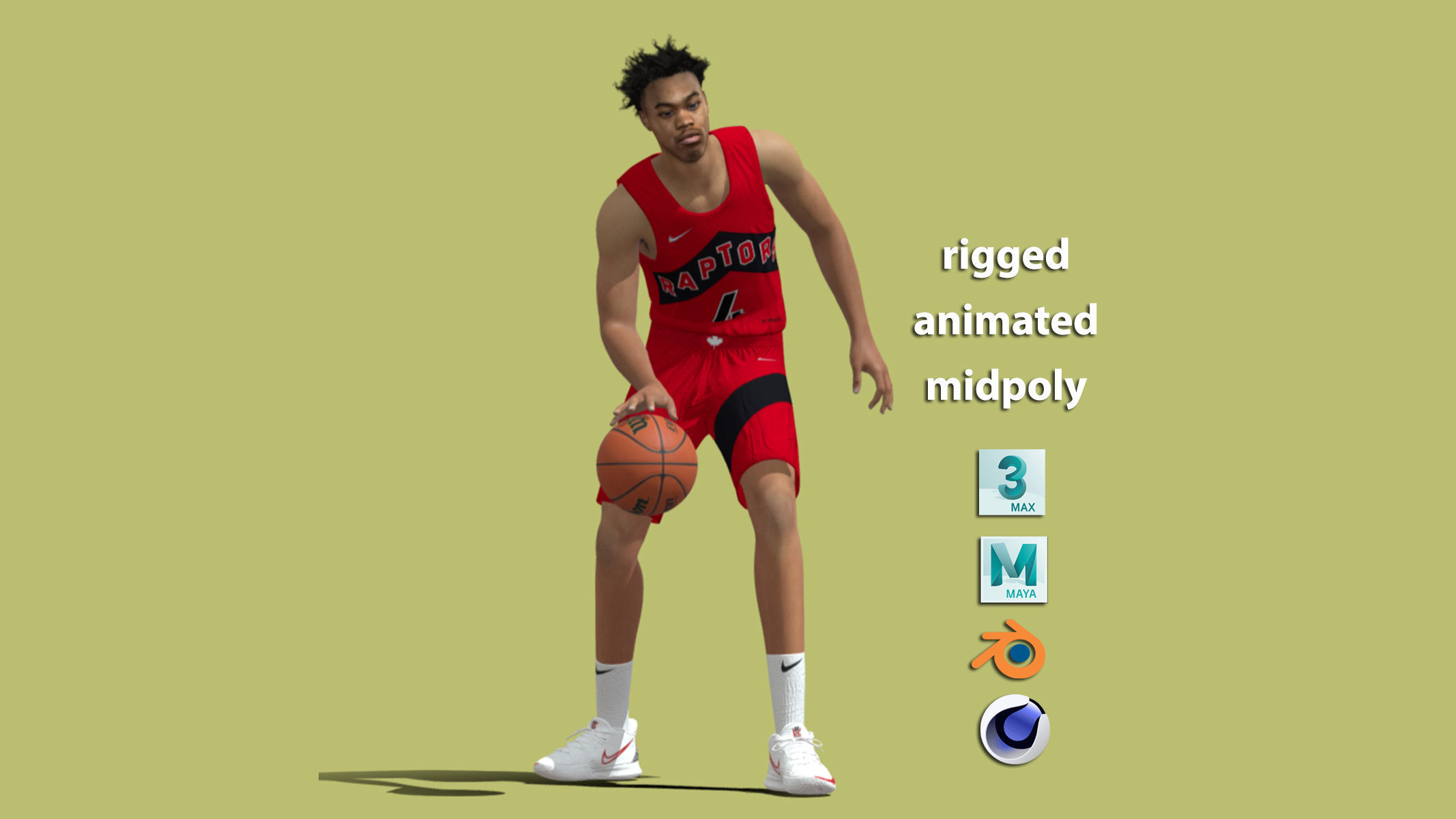 3D rigged Scottie Barnes Toronto Raptors NBA 3D model animated rigged ...