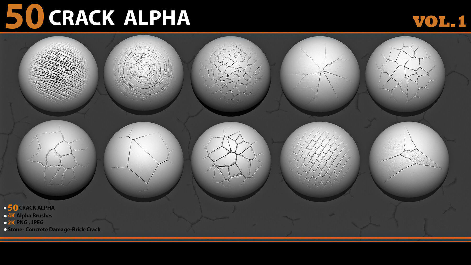 50 crack brushes 4k alpha Texture | CGTrader