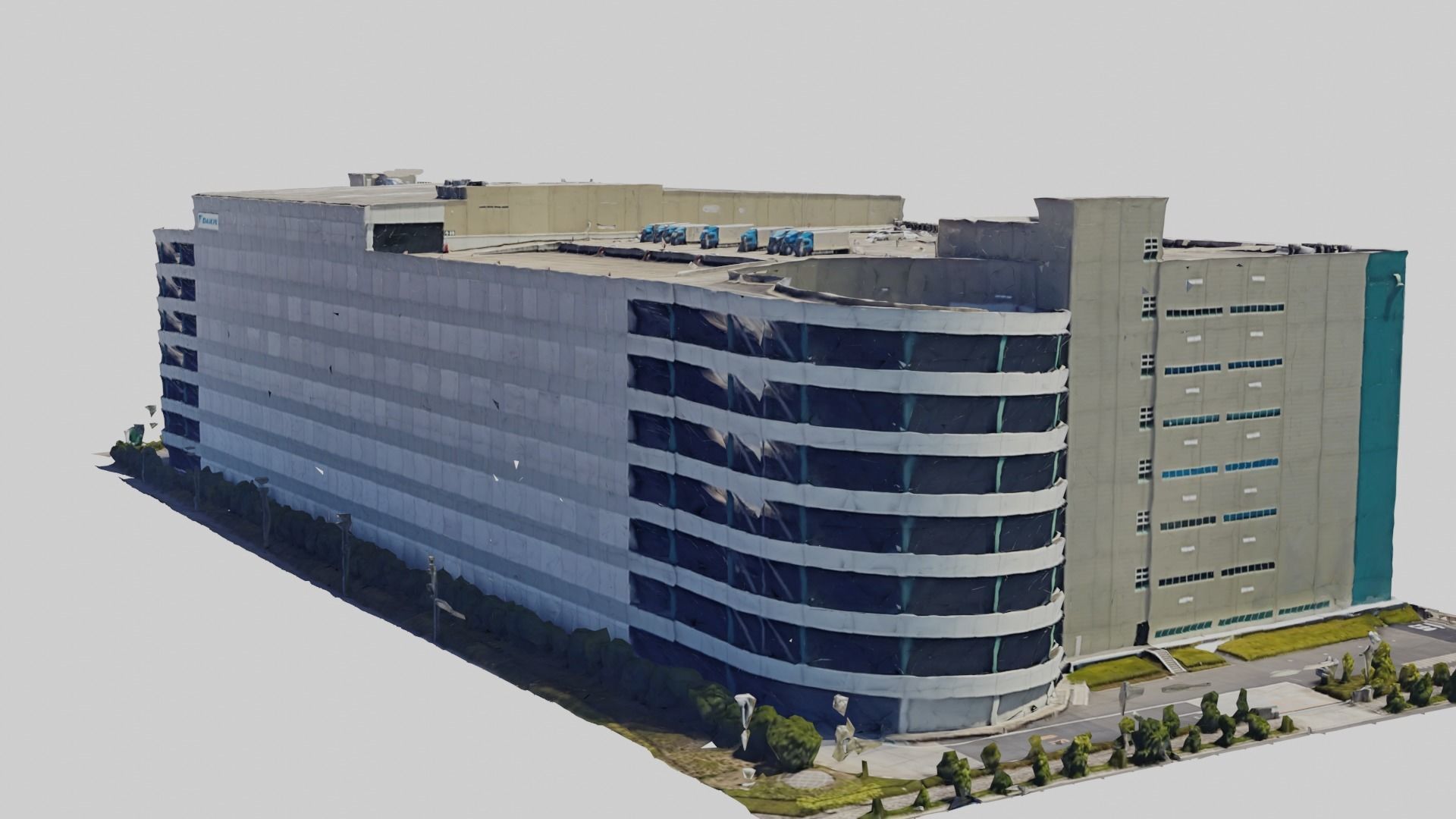 Office Building with Parking free 3D model | CGTrader