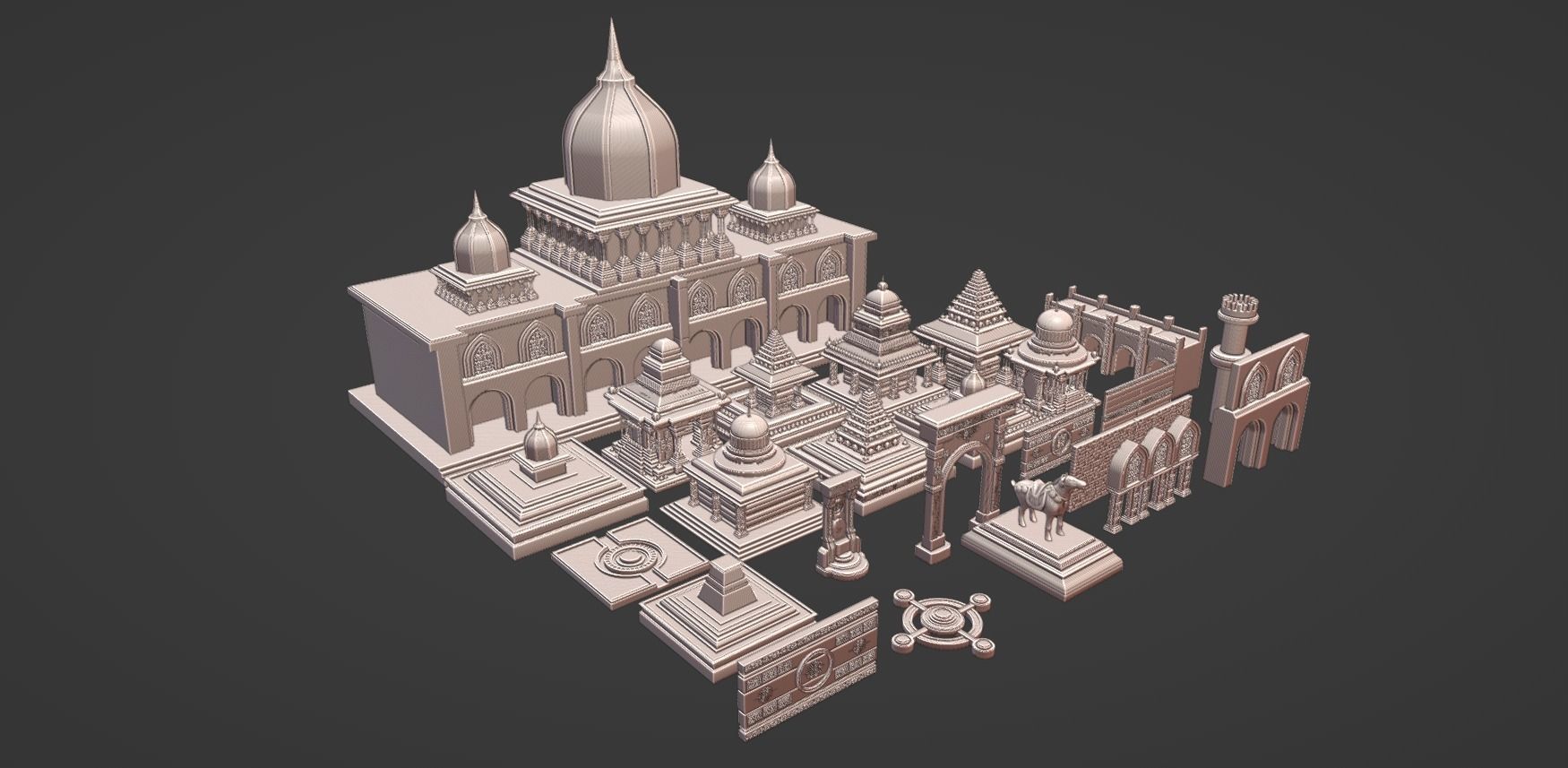 Ancient Temple asset pack 3D model | CGTrader