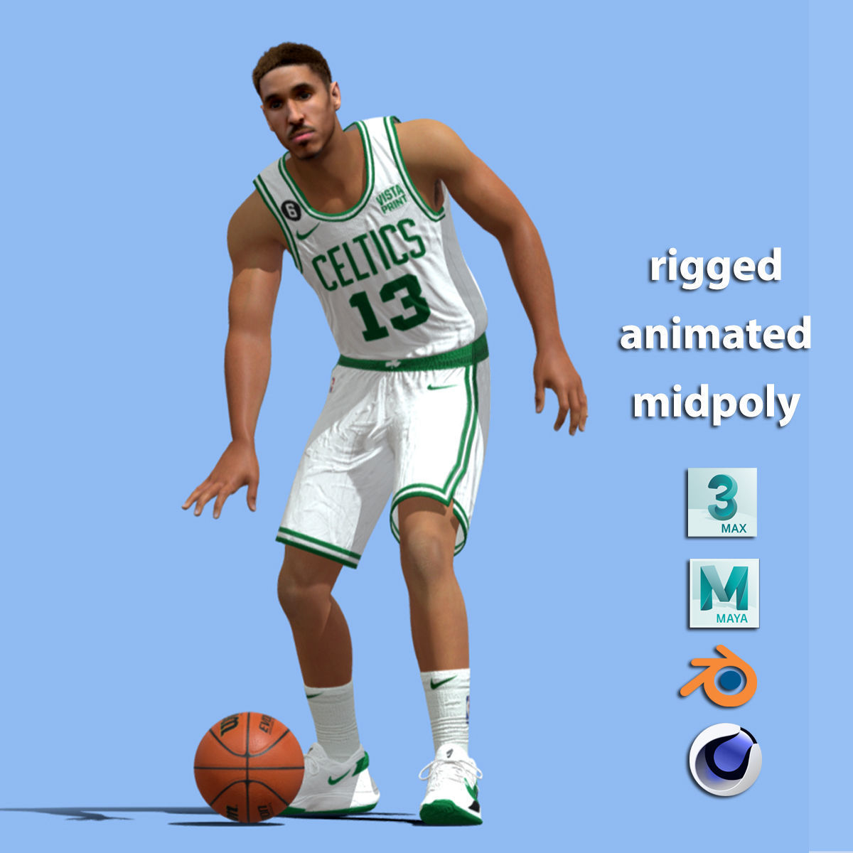 3D rigged Malcolm Brogdon Boston Celtics NBA 3D model animated rigged | CGTrader