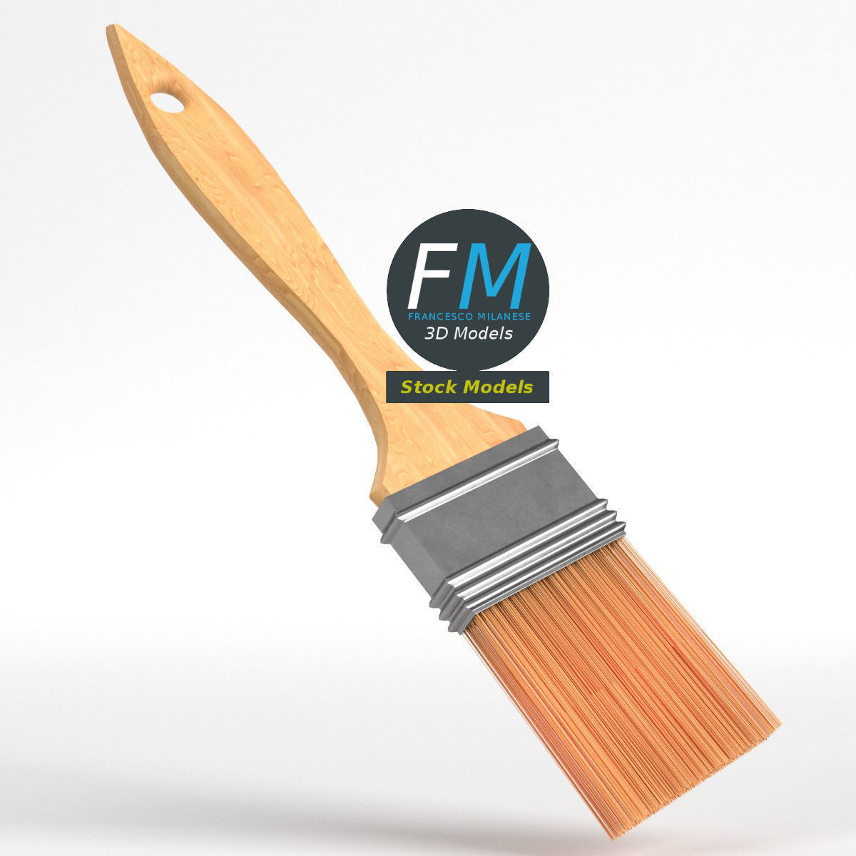 Clean paintbrush 3D model | CGTrader