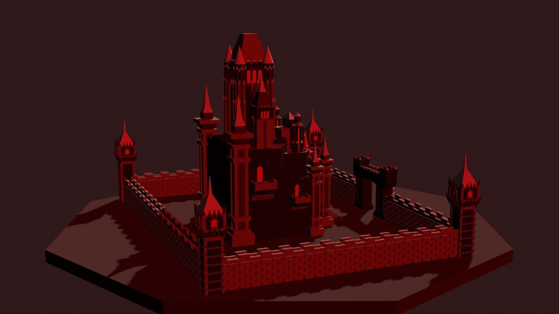 Low Poly Castle free 3D model | CGTrader