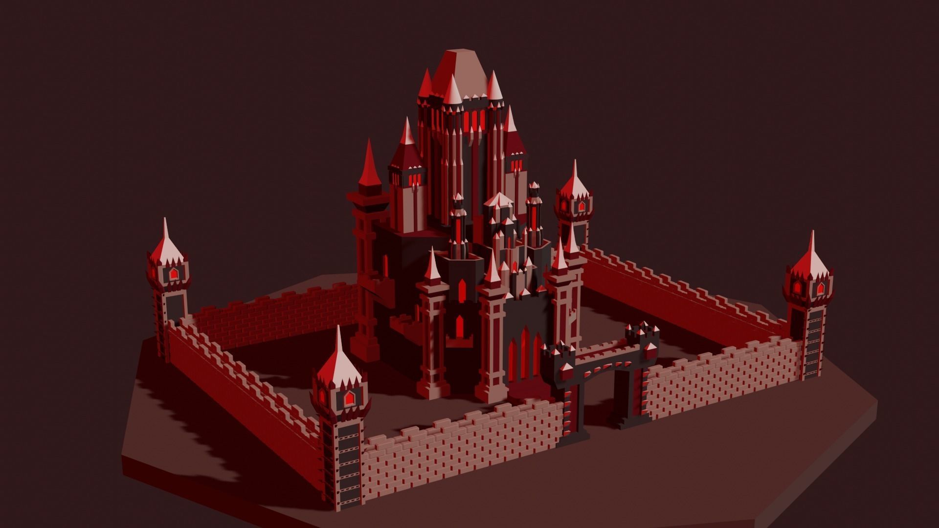 Low Poly Castle free 3D model | CGTrader