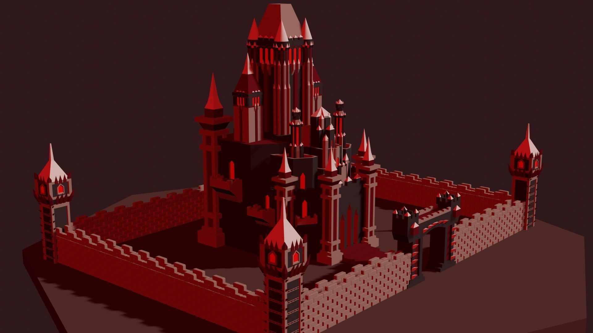 Low Poly Castle free 3D model | CGTrader