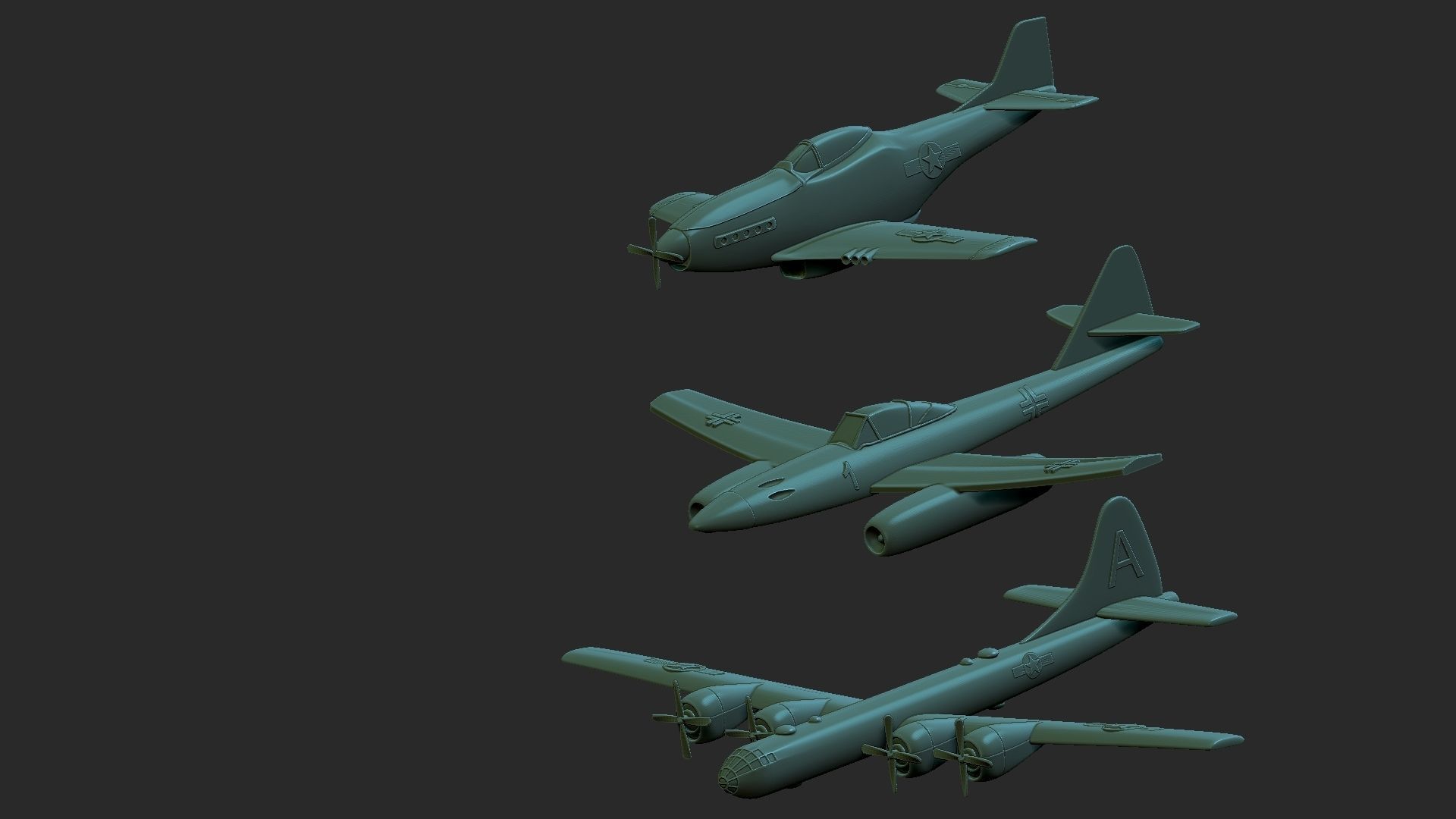 3 jets 3D model 3D printable | CGTrader
