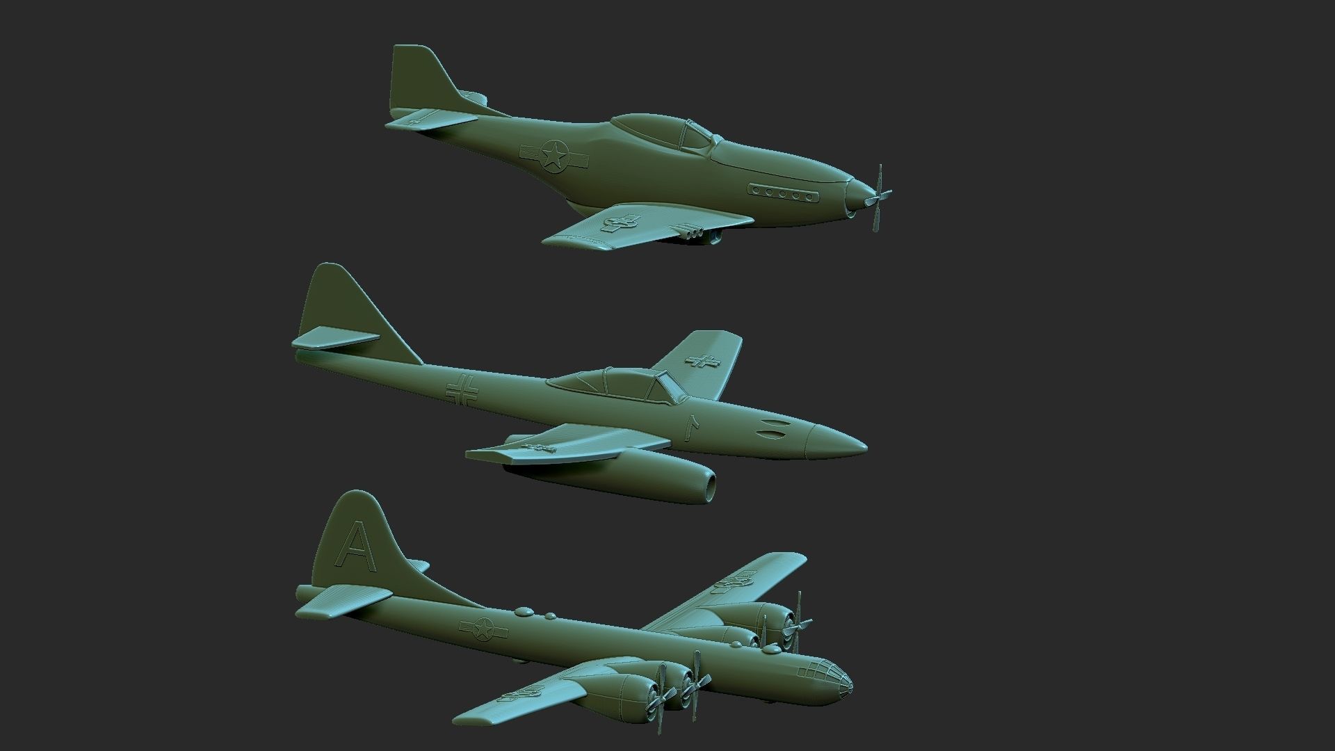 3 jets 3D model 3D printable | CGTrader