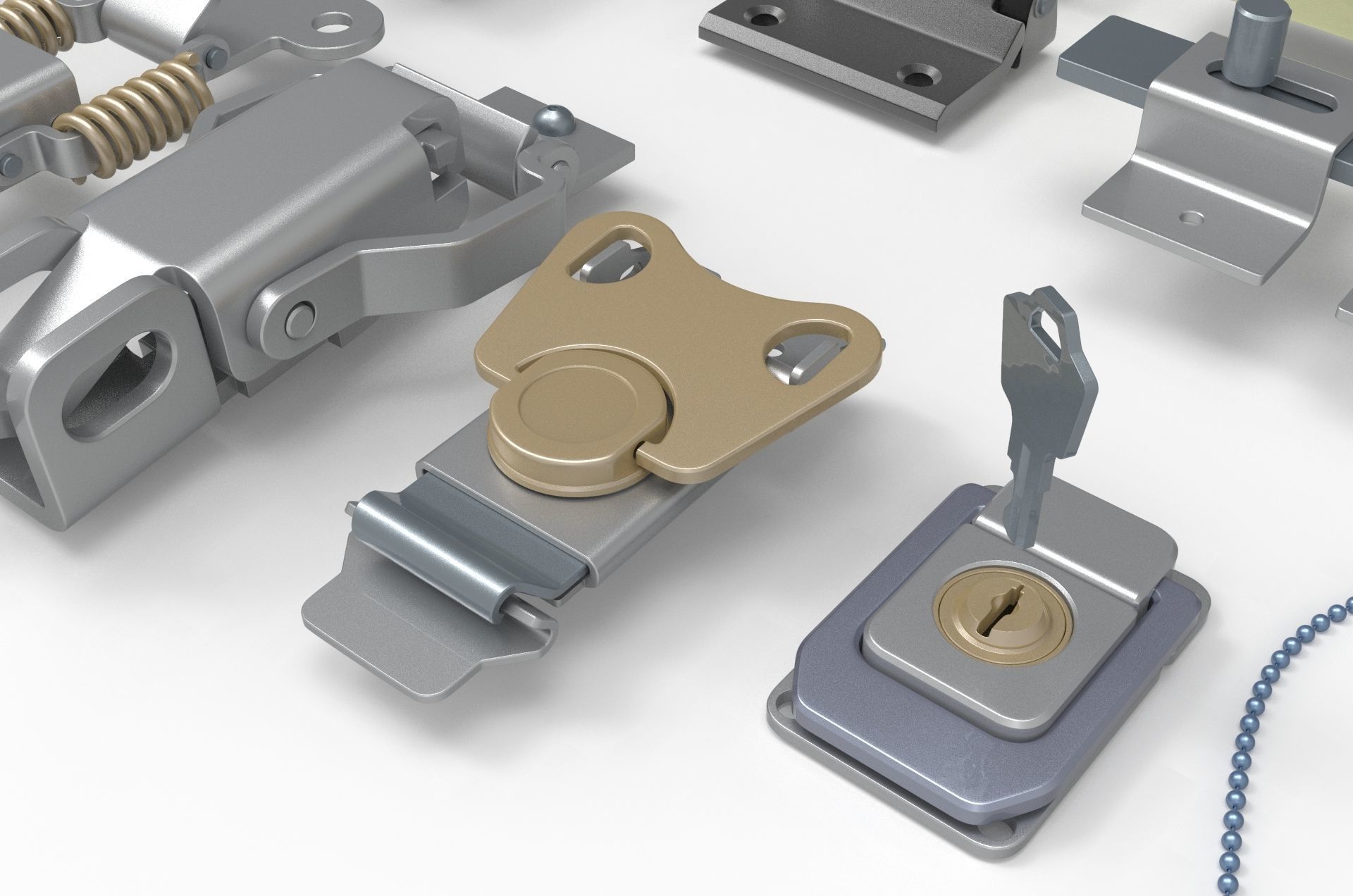 latches and hinges 3D model | CGTrader