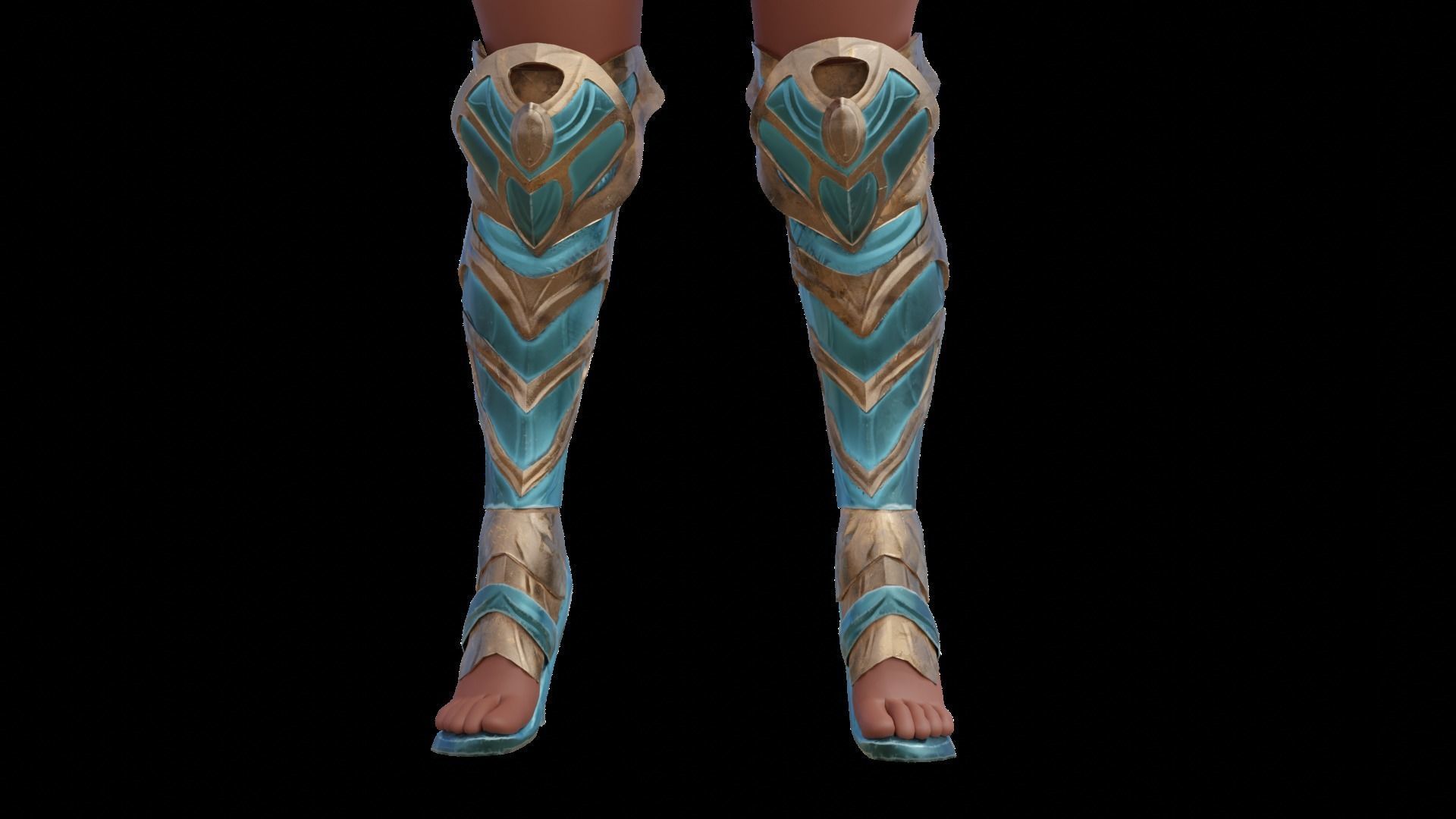 3D model Leg Armor Roman Royal female for game VR / AR / low-poly ...
