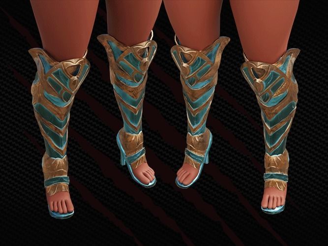 3D model Leg Armor Roman Royal female for game VR / AR / low-poly ...