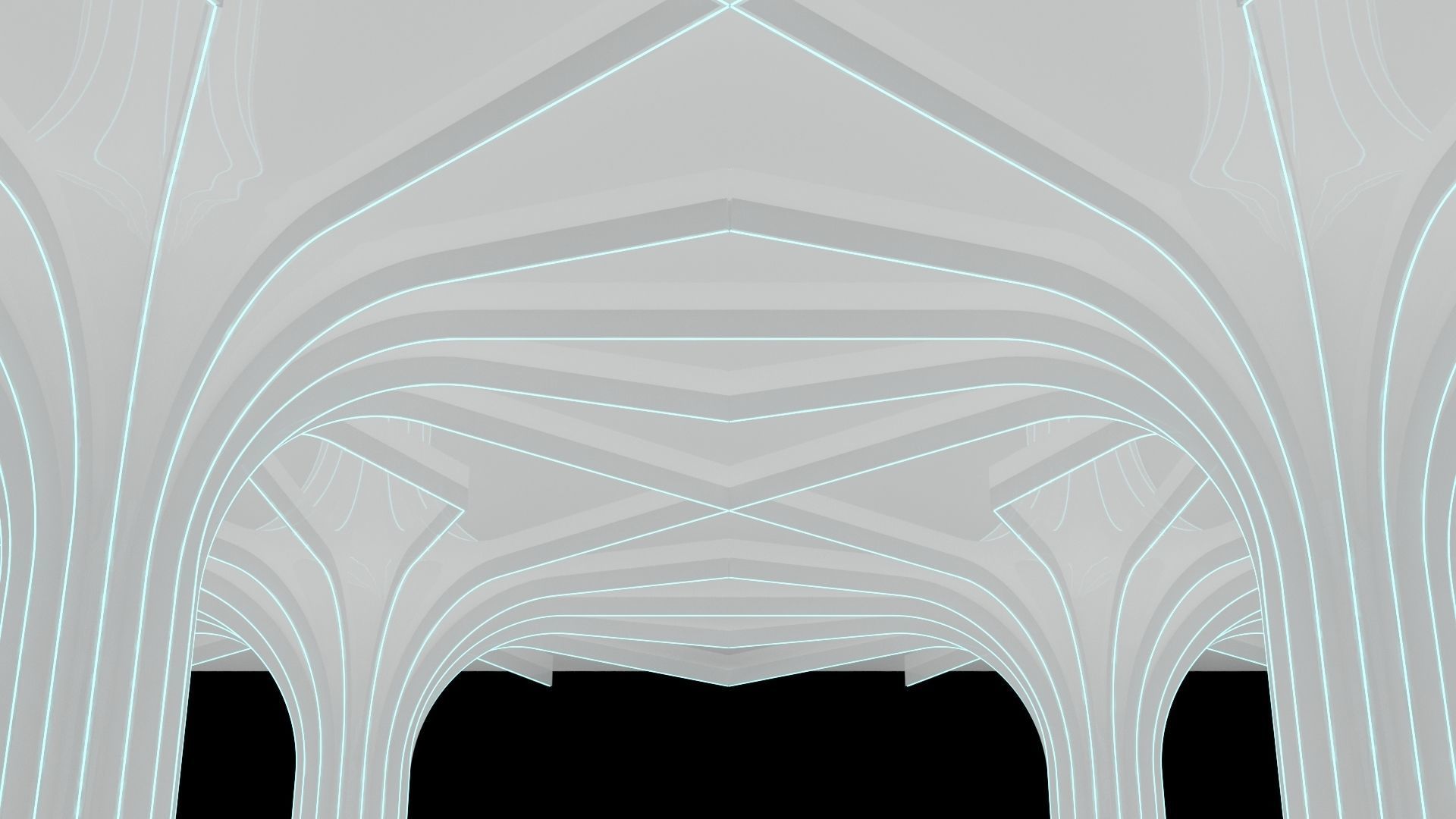 Futuristic Parametric Architecture - Webbed Shade Structure 3D model ...