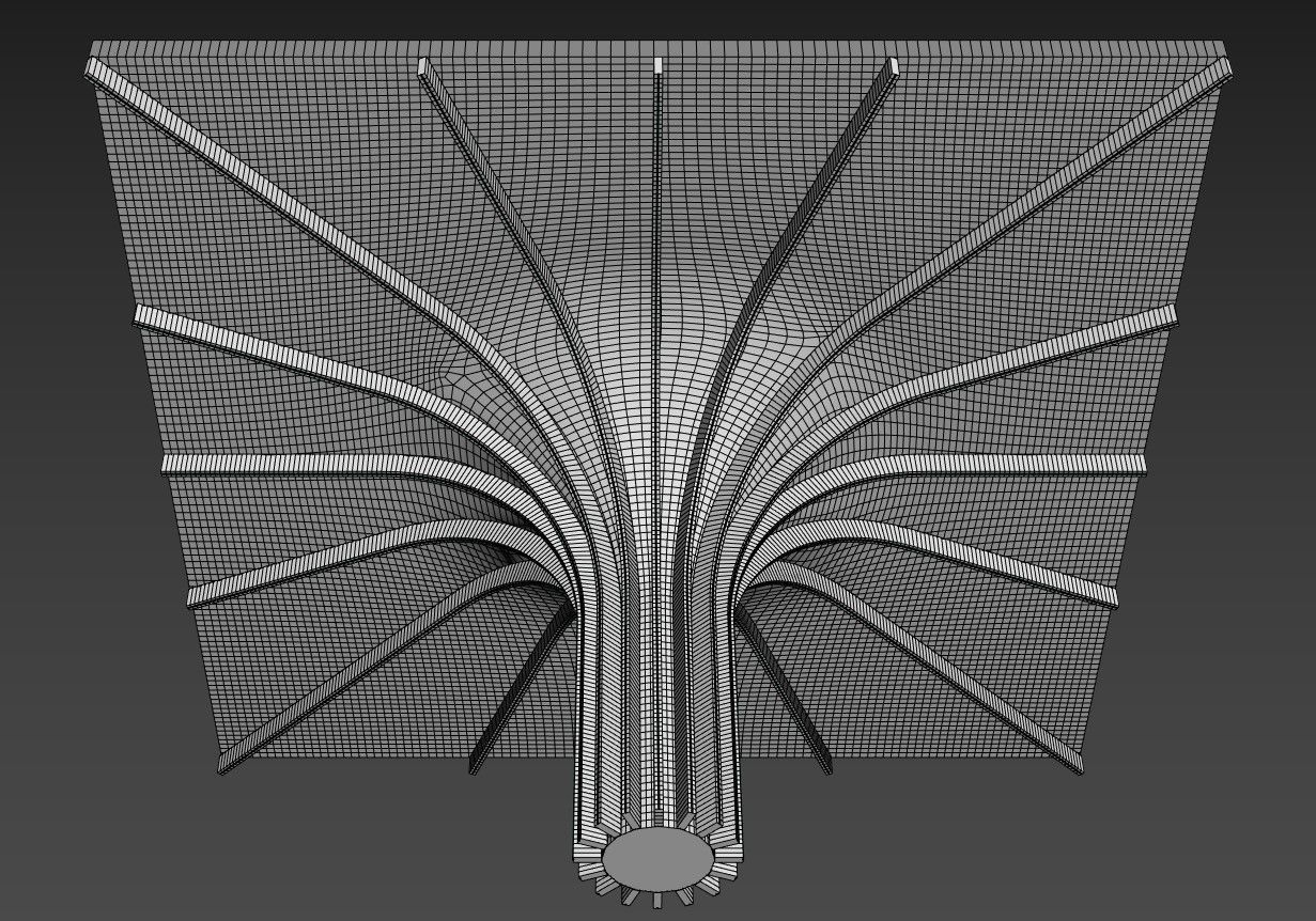 Futuristic Parametric Architecture - Webbed Shade Structure 3D model ...
