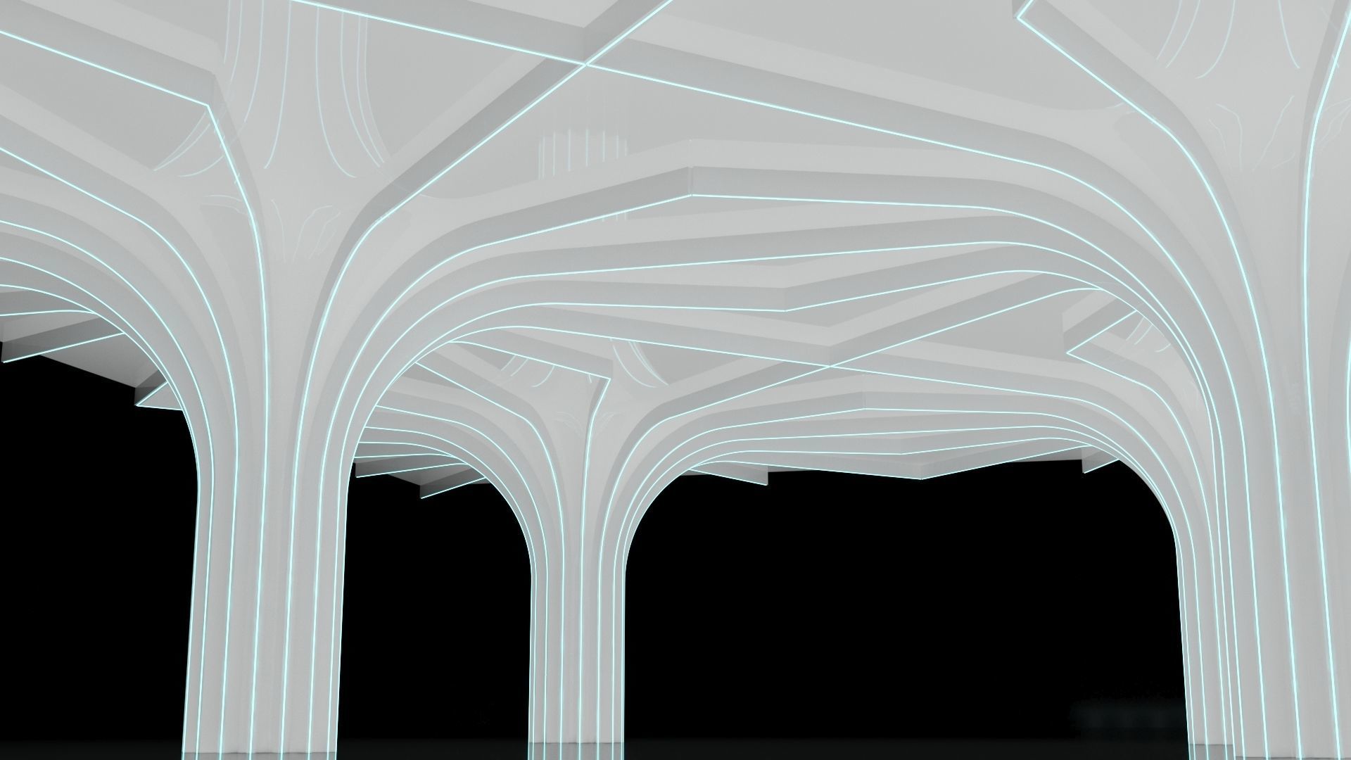 Futuristic Parametric Architecture - Webbed Shade Structure 3D model ...