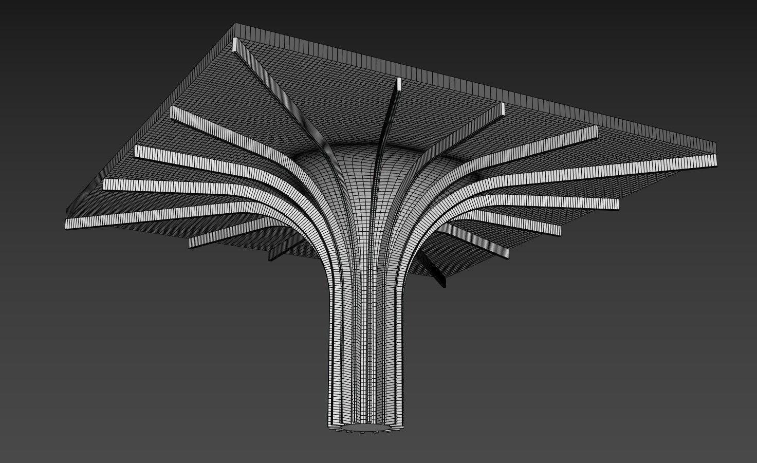 Futuristic Parametric Architecture - Webbed Shade Structure 3D model ...