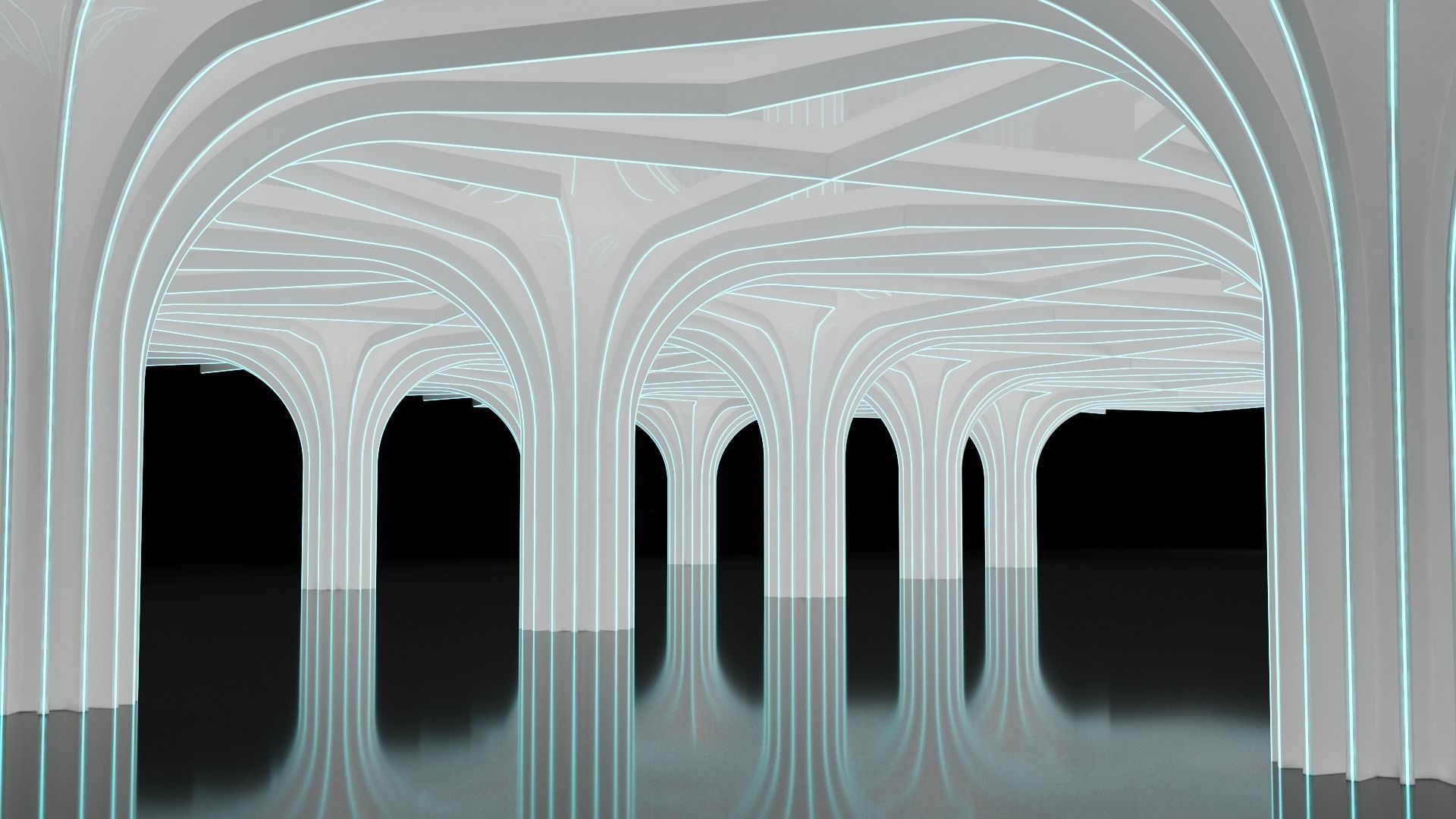 Futuristic Parametric Architecture - Webbed Shade Structure 3D model ...