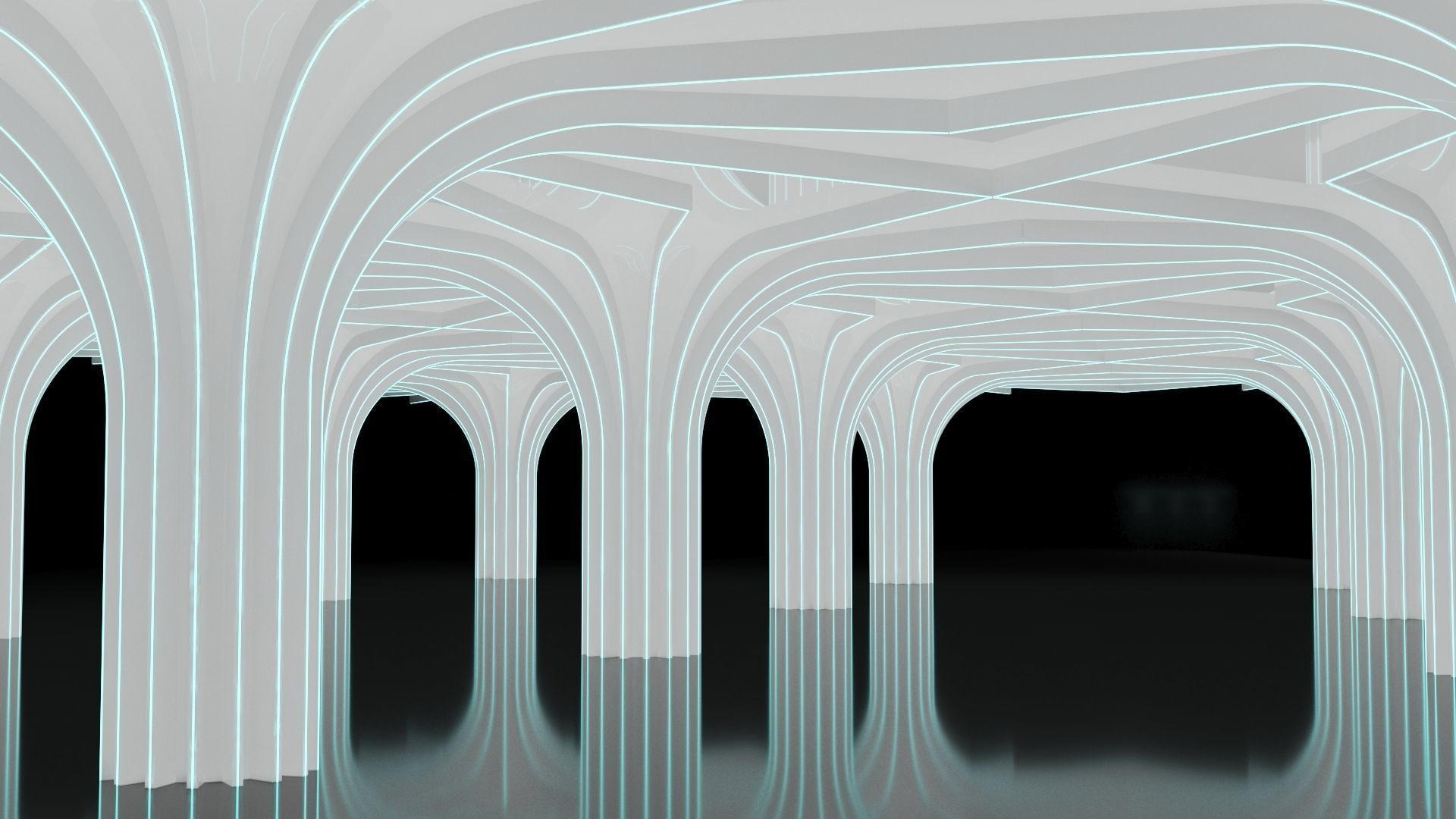 Futuristic Parametric Architecture - Webbed Shade Structure 3D model ...